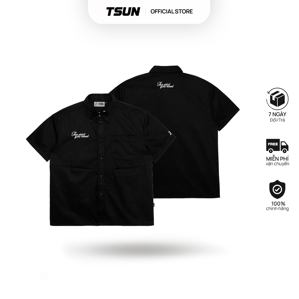 Tsun OversizeShirt - Embroidery - [UNISEX] - Black - Streetwear - Local ...