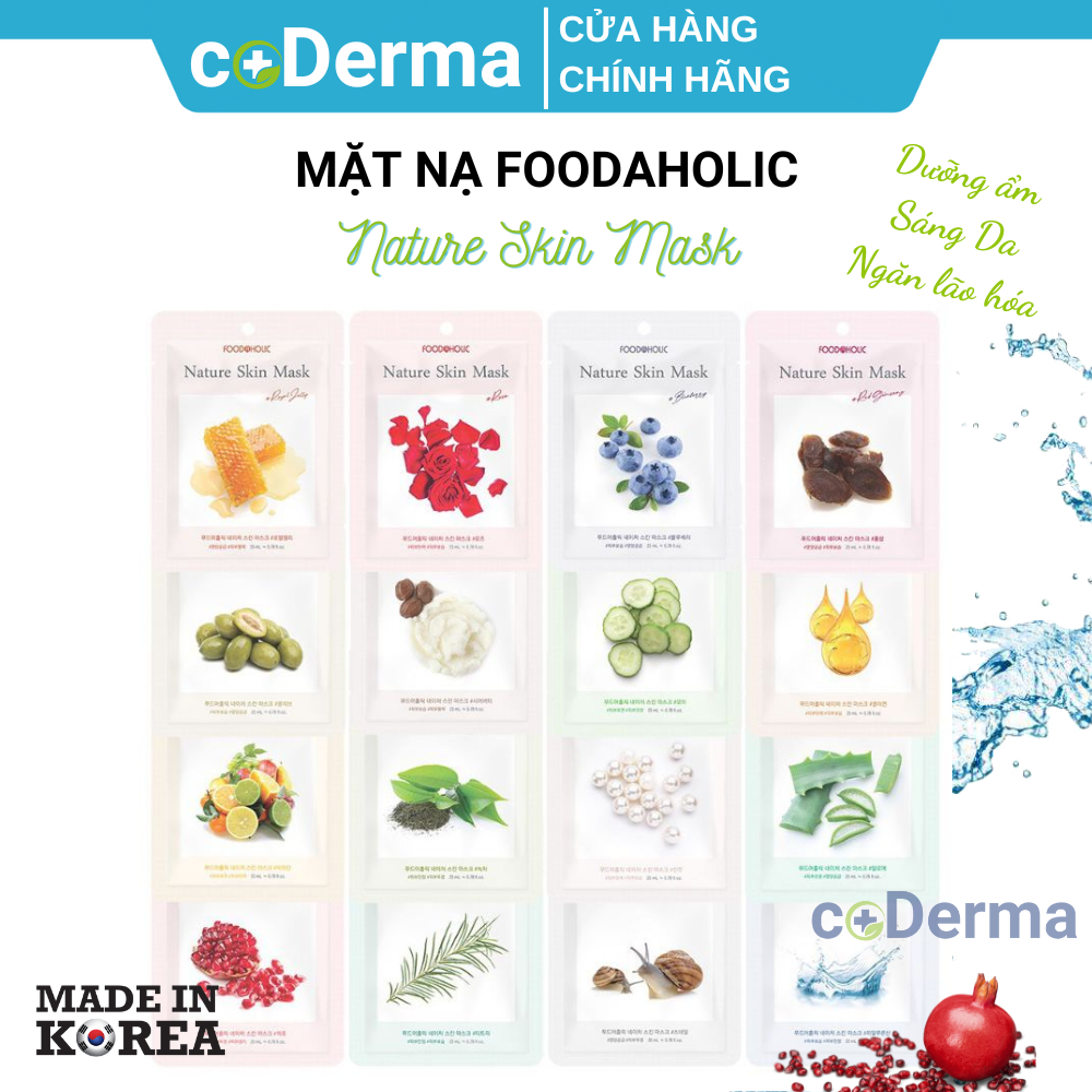 Foodaholic Nature Skin Mask Korean Paper Mask 23g / Piece | Shopee ...