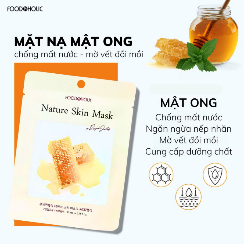 Foodaholic Nature Skin Mask Korean Paper Mask 23g / Piece | Shopee ...