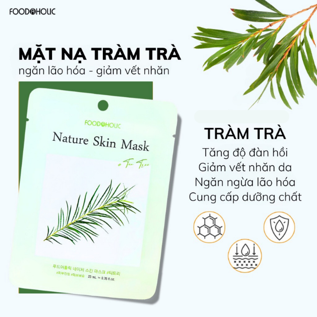 Foodaholic Nature Skin Mask Korean Paper Mask 23g / Piece | Shopee ...