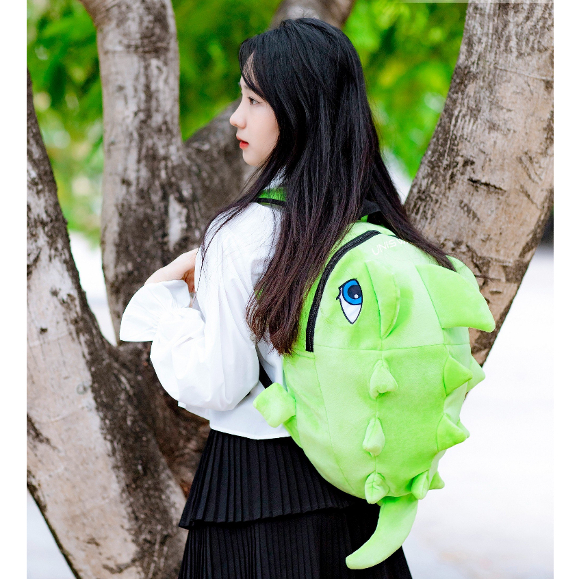 Real PHOTO - SUPER BEAUTIFUL HOT HIT GREEN DINOSAUR BACKPACK (VELVET ...