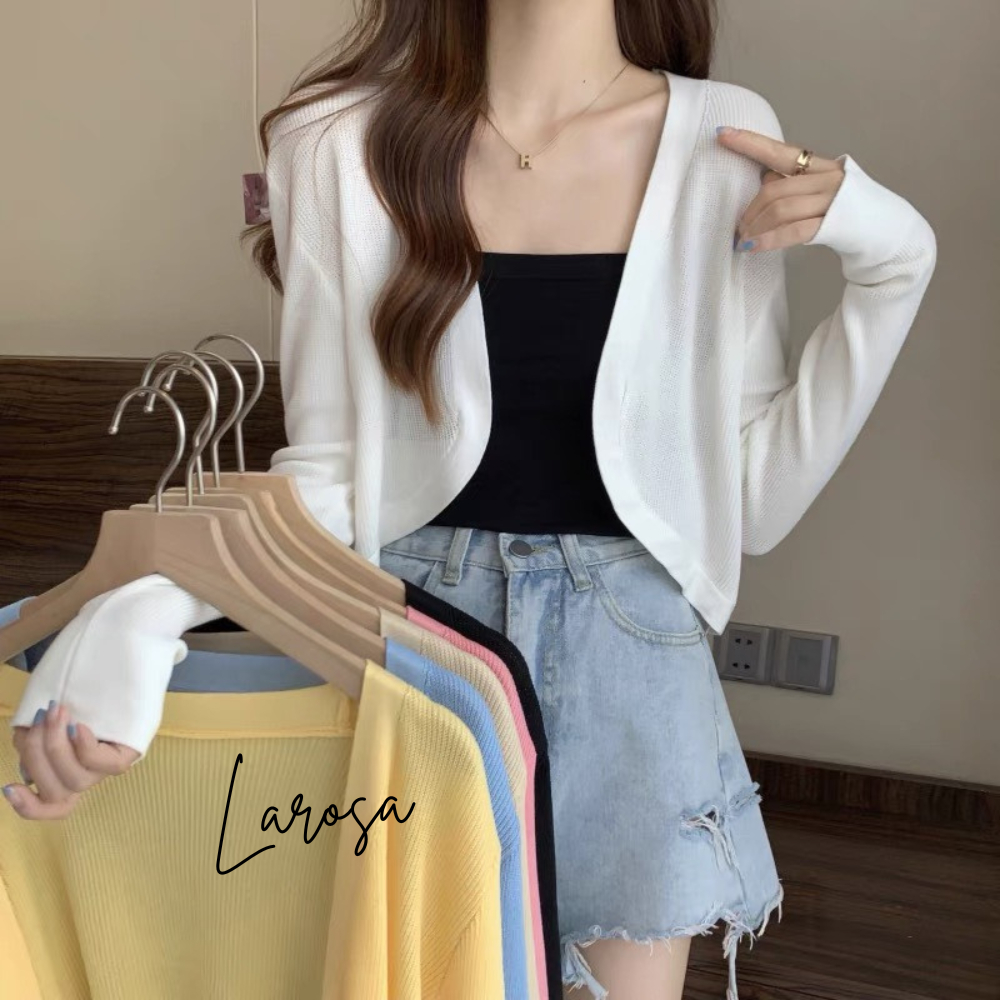 Jacket thin wool, short-sleeved black and white wool cardigan, QCCC ...