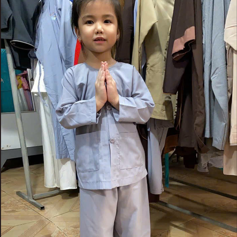 Kate Fabric Children'S Pagoda Blue Suit, Buddhist Clothes Model Three ...