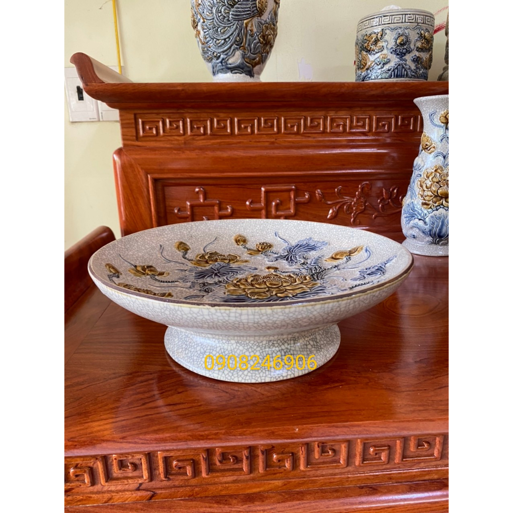 Worship Plate Bat Trang Glazed - Worshiping Bowl Of Bat Trang _ Betel ...