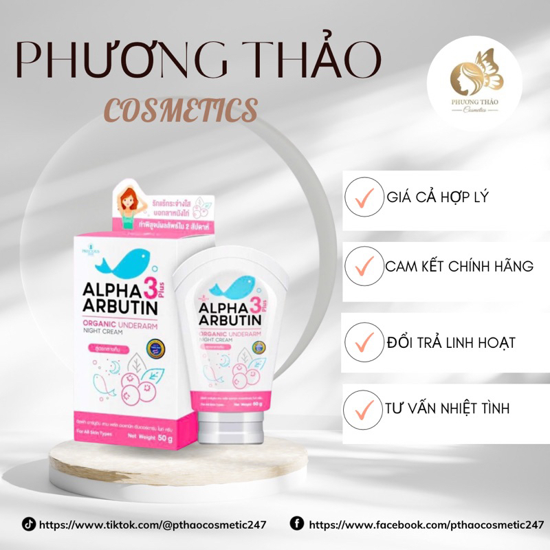 TRI Alpha Arbutin 3 Plus Organic Underarm Night Cream 50g | Shopee ...