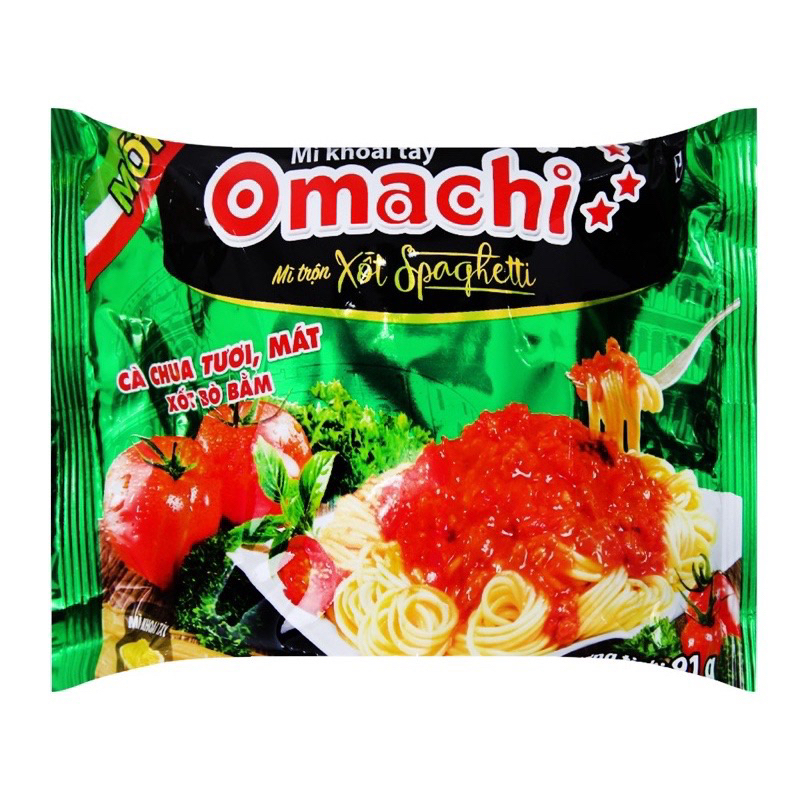 Bag of 5 packs of omachi noodles mixed with spaghetti sauce (91g pack ...