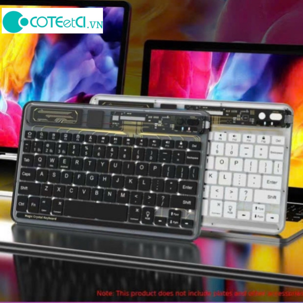 Coteci Stylish Bluetooth Keyboard Transparent Wireless Bluetooth ...