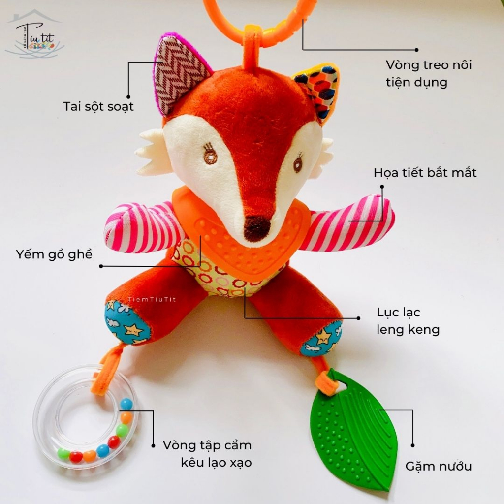 Earthmama Little Fox stuffed animal toy stimulates multi-sensory senses ...