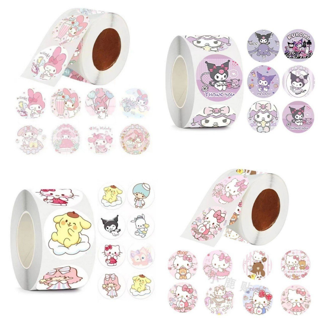 Roll of 500 cute Sanrio Stickers - 2.5cm | Shopee Philippines