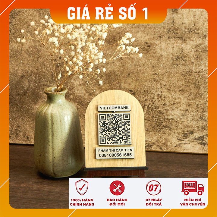 Desktop QR code board - Decorative wooden board (with stand, content ...