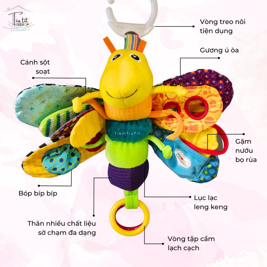 Lamaze Firefly stuffed animal toy stimulates multi-sensory senses ...