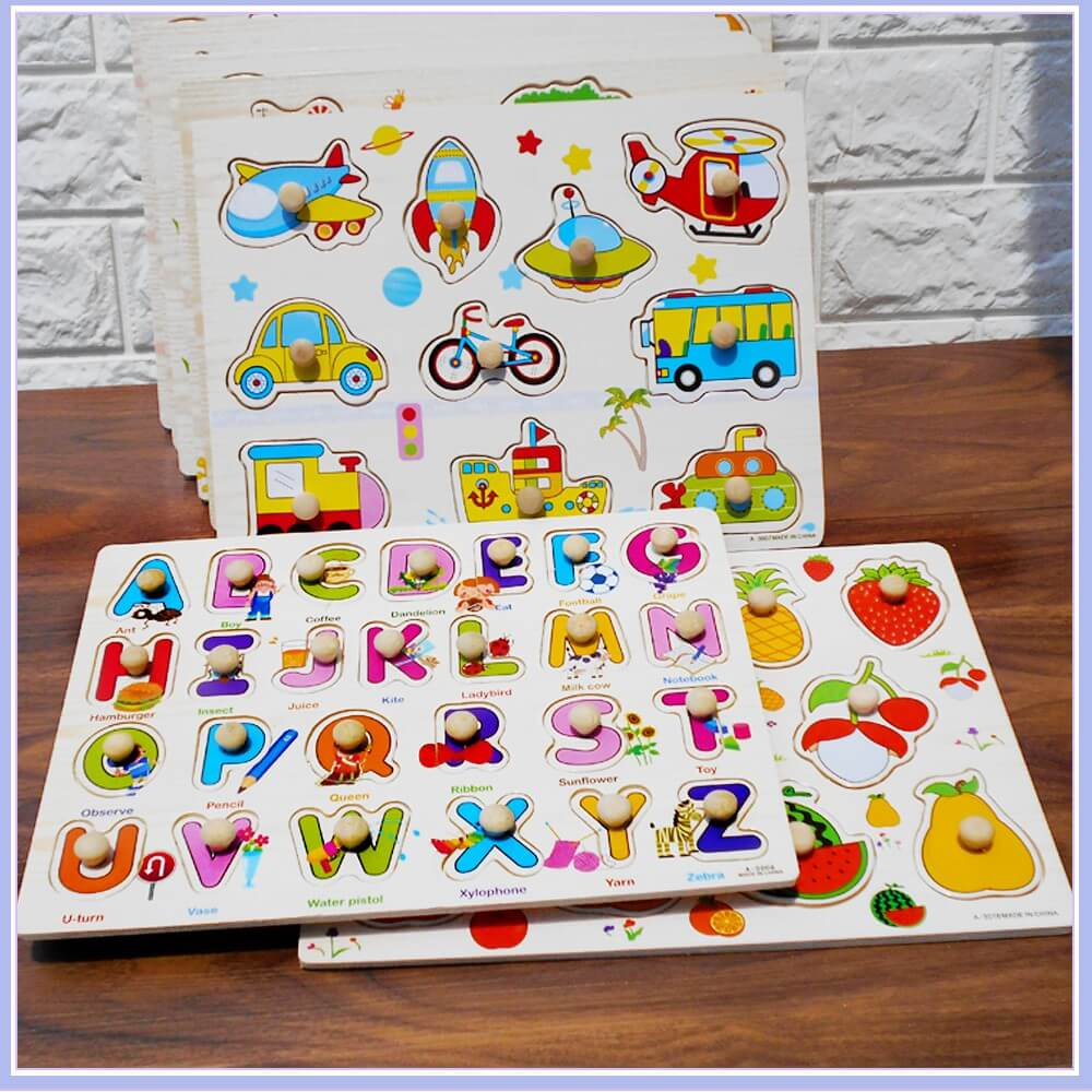 Wooden knob board with many themes anhdochoi wooden knob puzzle board ...