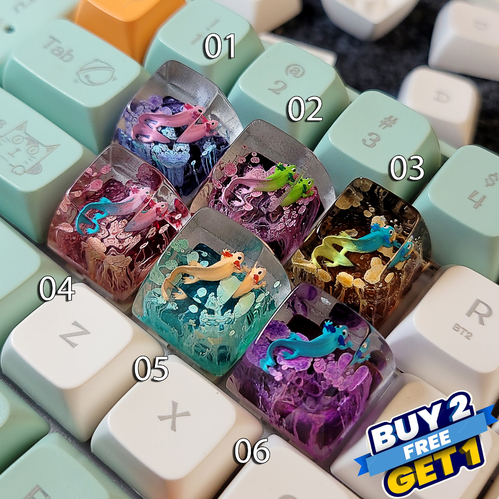 Acolotl keycap, Lizard Mechanical Keyboard Button, artisan keycap ...