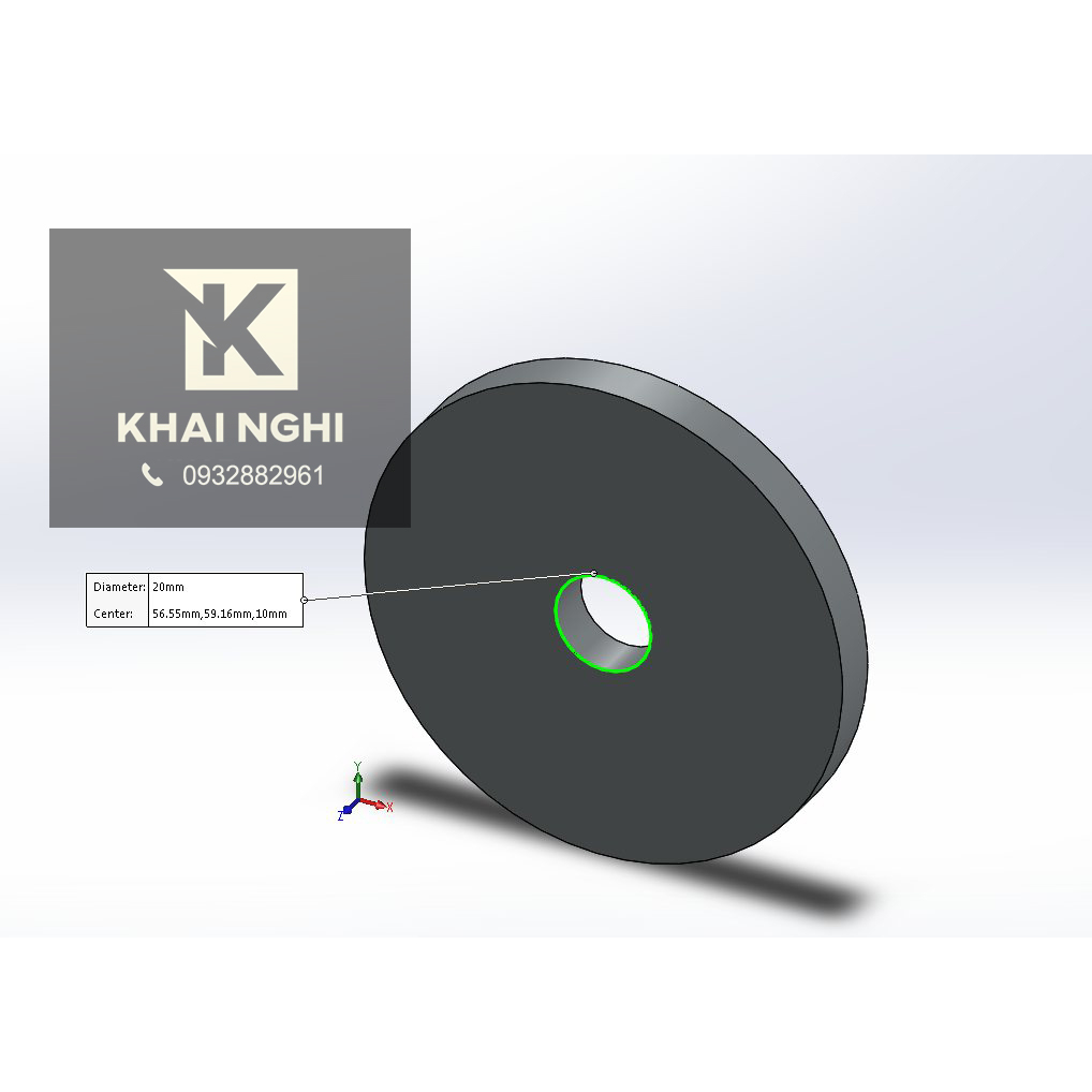 Round iron sheet 10 mm thick, 100 mm diameter, drilled with 20 mm round ...