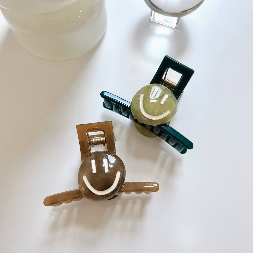 Modleaf Smile bridge pin Korean cute smiley face spherical hair clip ...