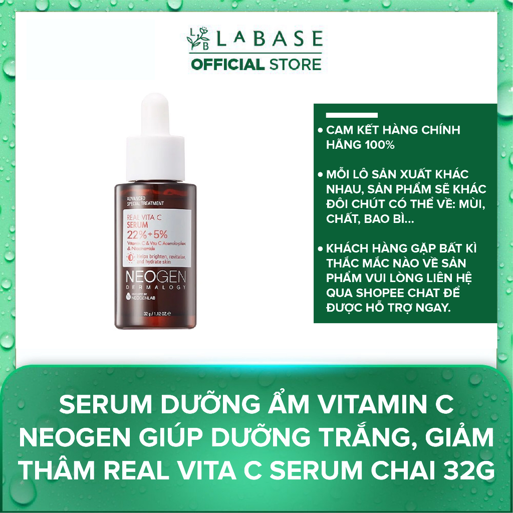 Vitamin C Neogen moisturizing Serum helps whiten, reduce dark spots Real Vita C Serum 32g ...