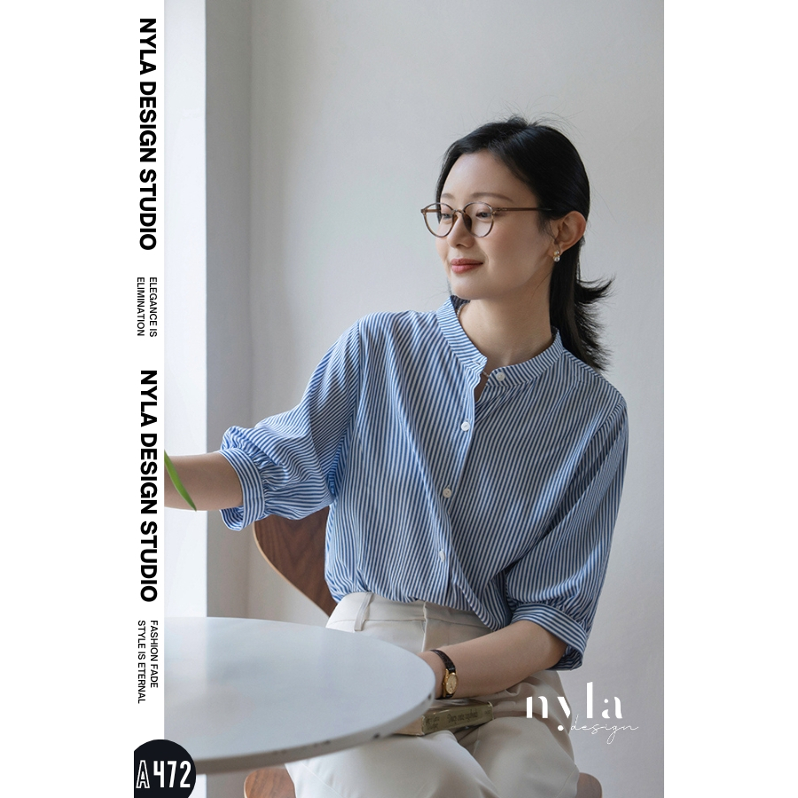 Nyla DESIGN A472 SHIRT | Loose-fitting shirt made of cool Korean silk ...