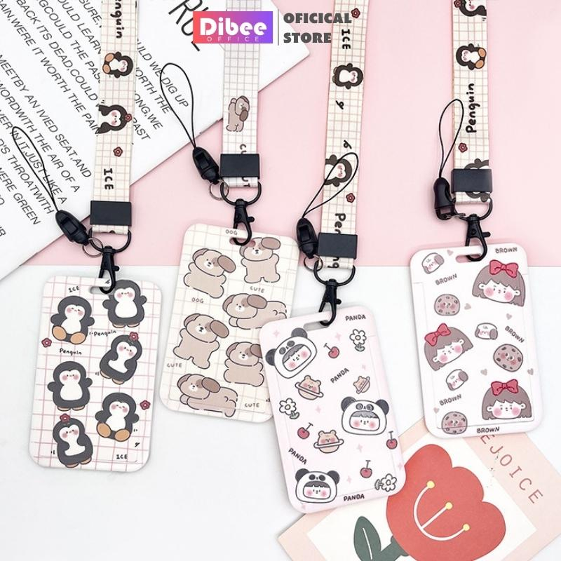 DiBee student ID lanyard, lanyard card with many cute shapes, employee ...
