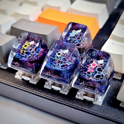 Galaxy keycap, astronaut mechanical keyboard button, resin keycap ...