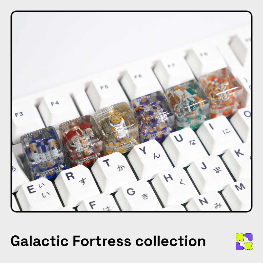 Artisan Keycap XULU Galactic Fortress mechanical keyboard with ...