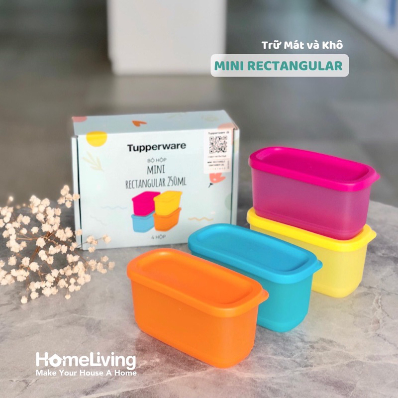 Tupperware MALL - MINI RECTANGULAR BOX SET 250ML (4) | Shopee Philippines