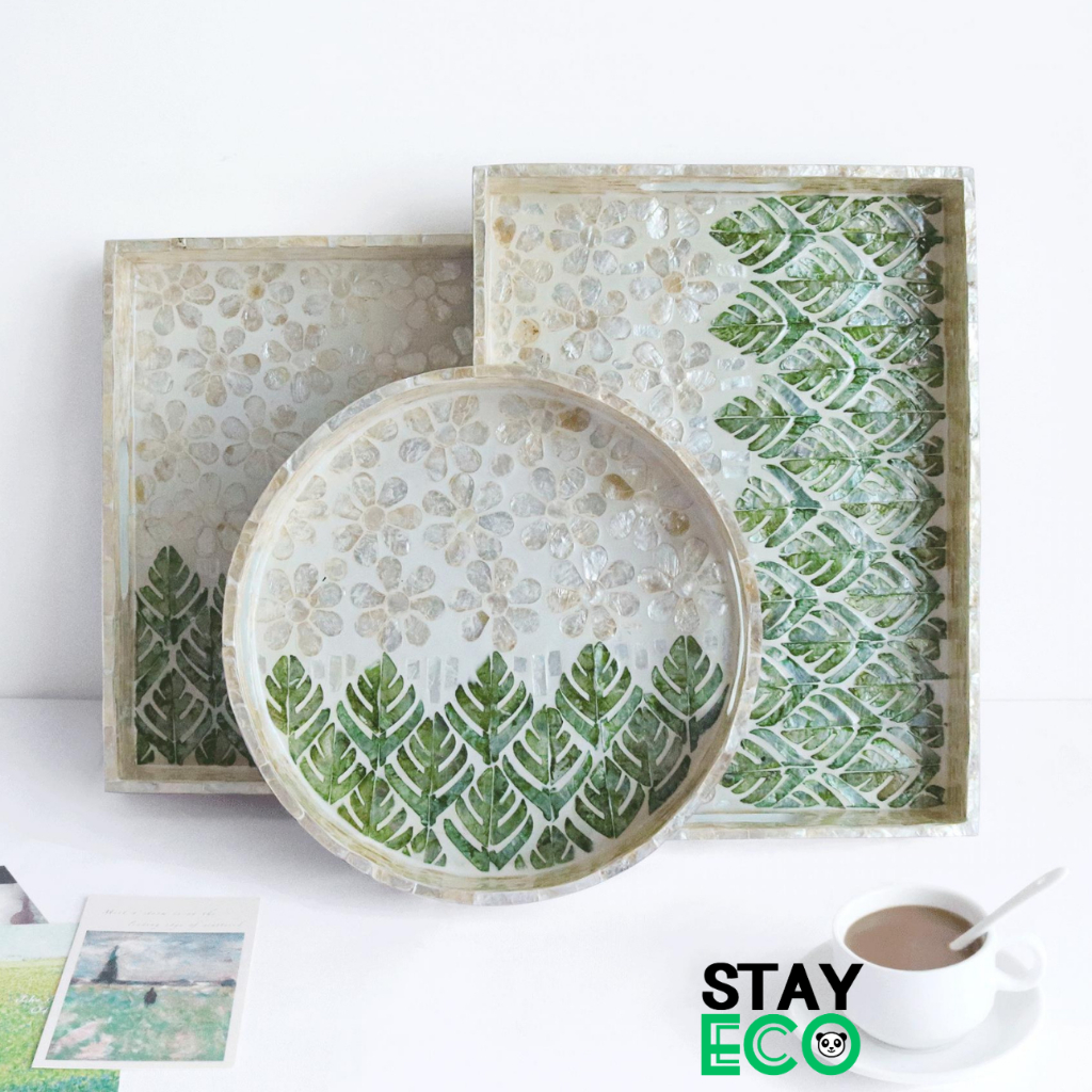 Stay ECO mother-of-pearl mosaic tray, exquisite Vietnamese crafts, many ...