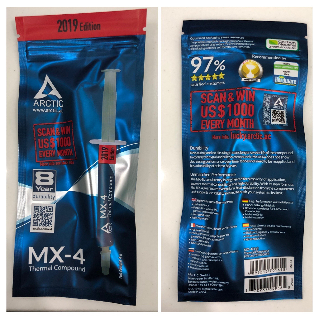 Arctic MX-4 (4G) 2019 Tube Thermal Paste | Shopee Philippines