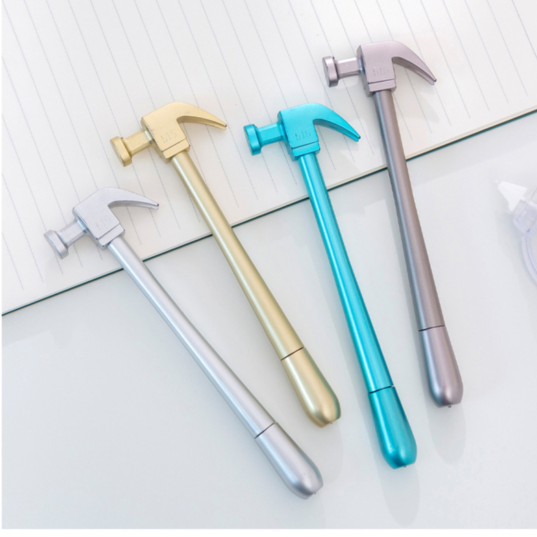 Cute cartoon metallic hammer pen for writing black gel ink | Shopee ...