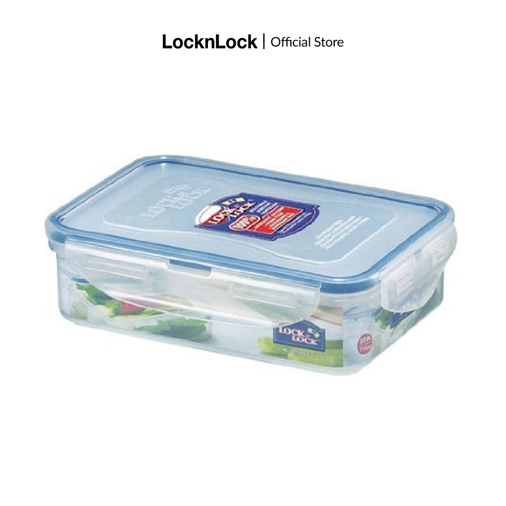 Lock&lock Classic Rectangular Tall Plastic Storage Box 550ml HPL815 ...