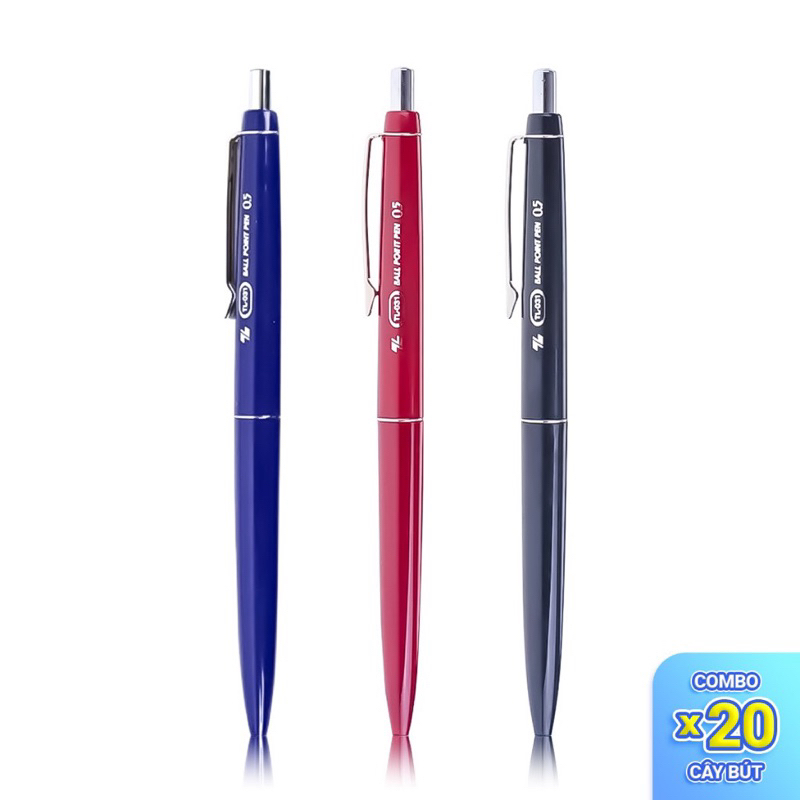 Combo 5 Ballpoint pen Thien Long TL-031 0.5mm nib with modern chromium ...