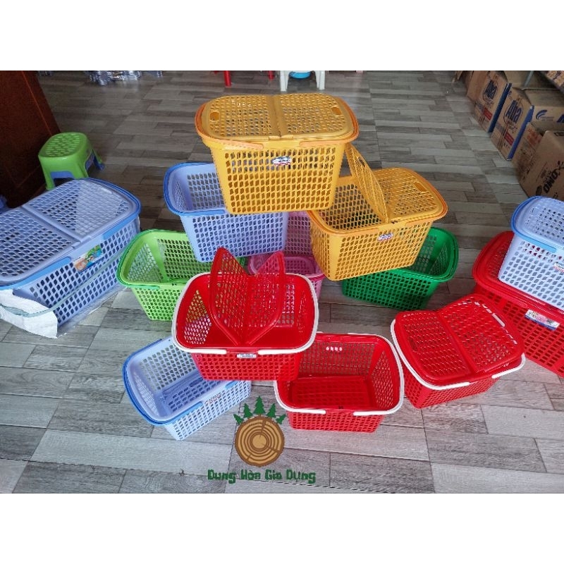 Lightning 5 Large Plastic Baskets Duy Tan 45 x 31 x 25 | Shopee Philippines