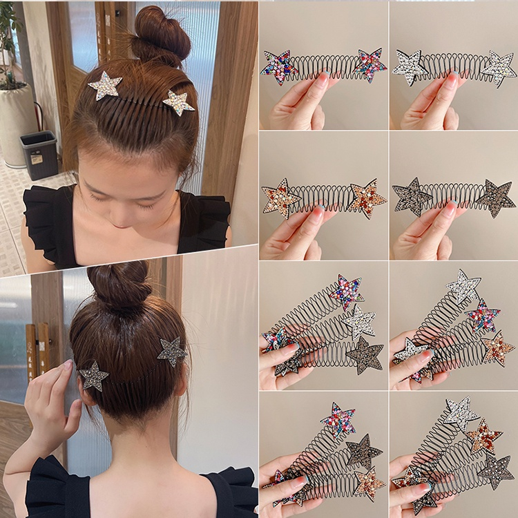 Pretty Star-Shaped Stone Hair Comb For Women (BLLS) | Shopee Philippines