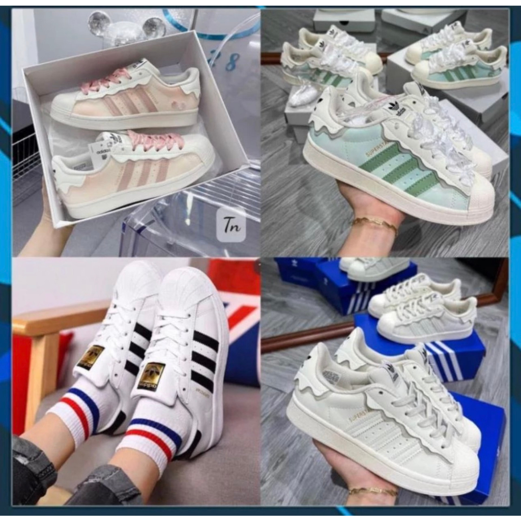DAS Adi.das Superstar Sneakers, Full 3 Colors, Cream White, Pink White ...