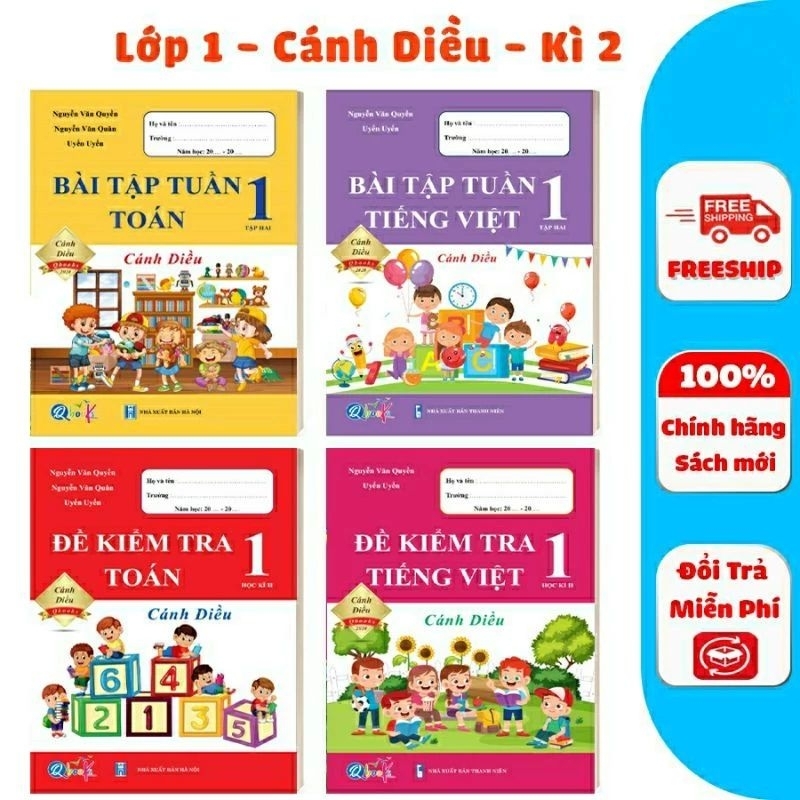 Book - Combo of Tests and Exercises for Math and Vietnamese Week Grade ...