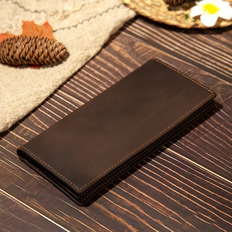 Convenient, compact, hand-held genuine leather men's long wallet VN08 ...