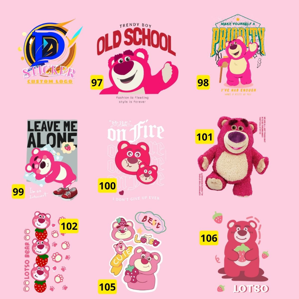 Heat ironing image, Lotso bear logo, complete set of strawberry bear ...