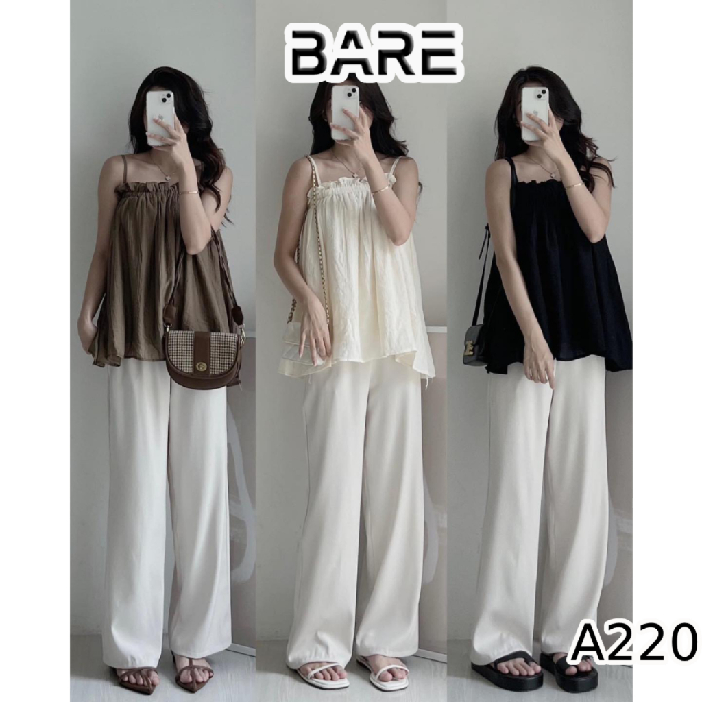 BARE_Women's 2-piece shirt in wrinkled, cool, babydoll form, extremely ...