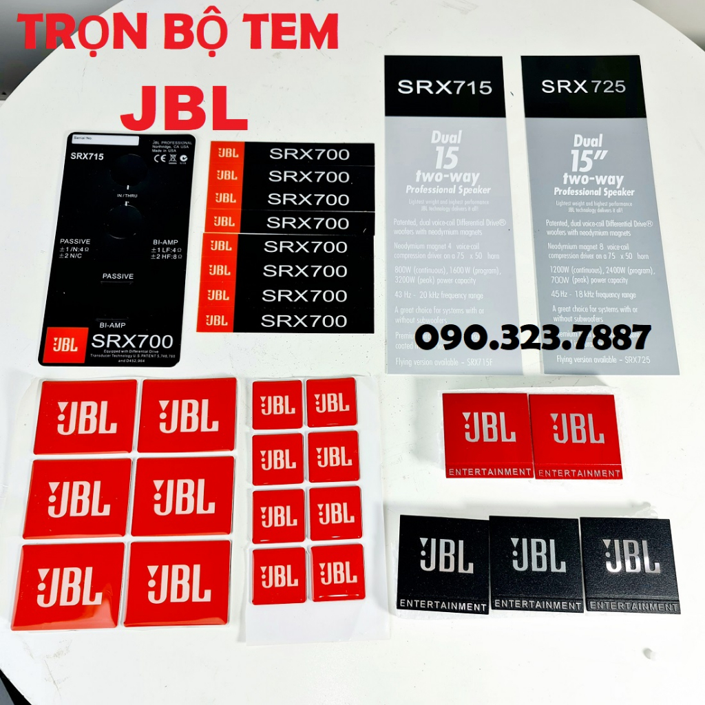 Speaker BOX STICKER, Rear speaker, Handle JBL SRX 700, 715, 725,:with ...