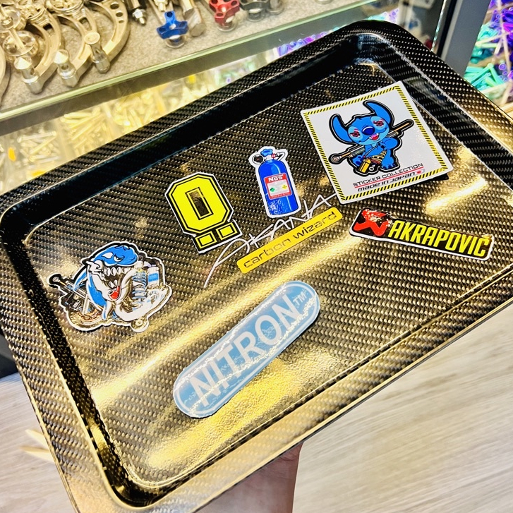 Logo sticker with images of famous characters and brands Nitron,AK ...