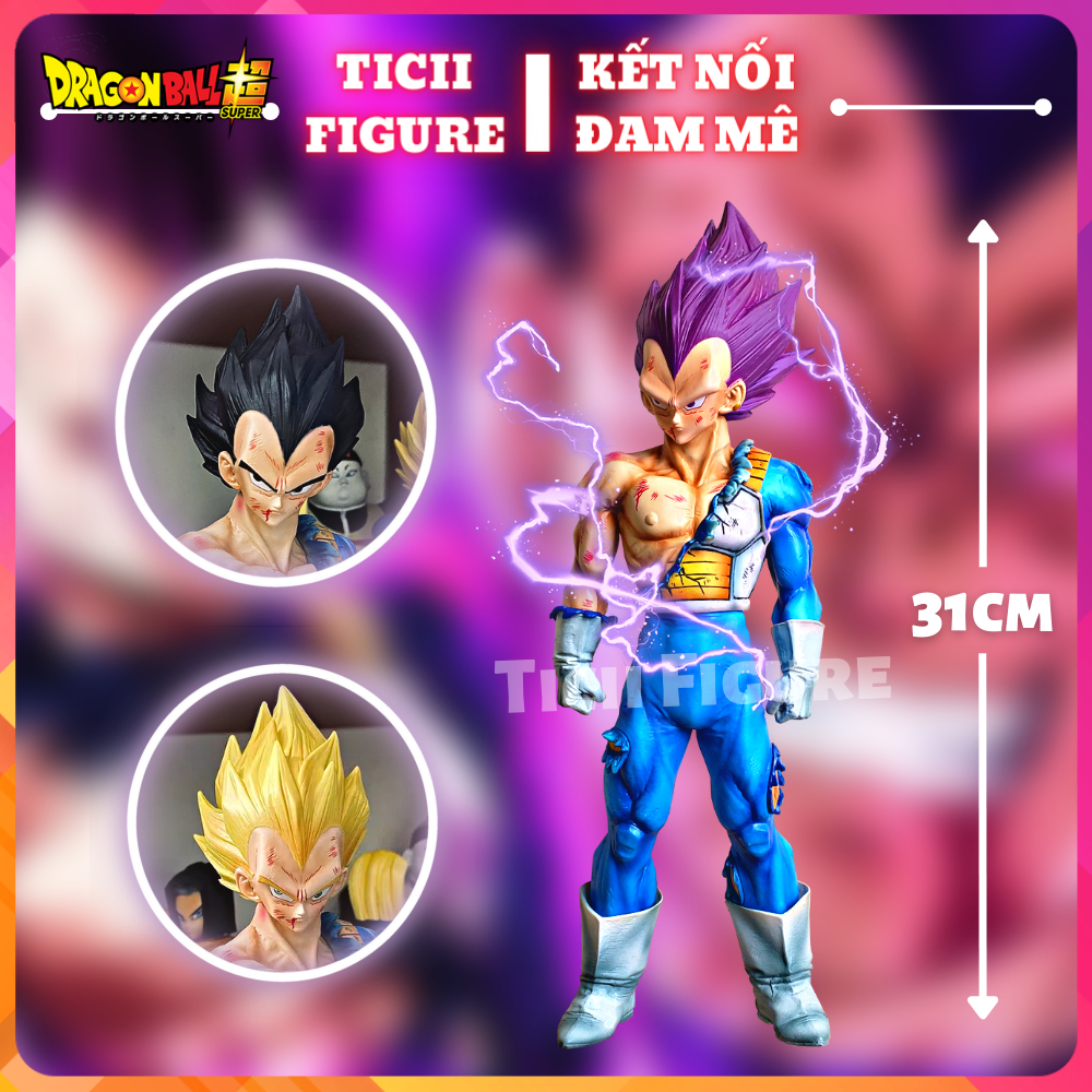 Vegeta Ultra Ego model 31cm tall with 3 replaceable heads, very ...