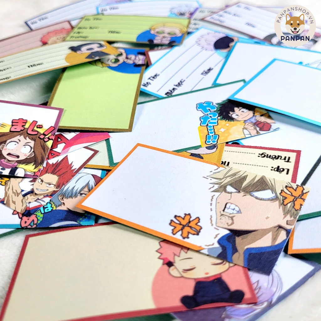 Notebook Labels/Notes Anime Genshin Impact, Jujutsu Kaisen, My Hero ...