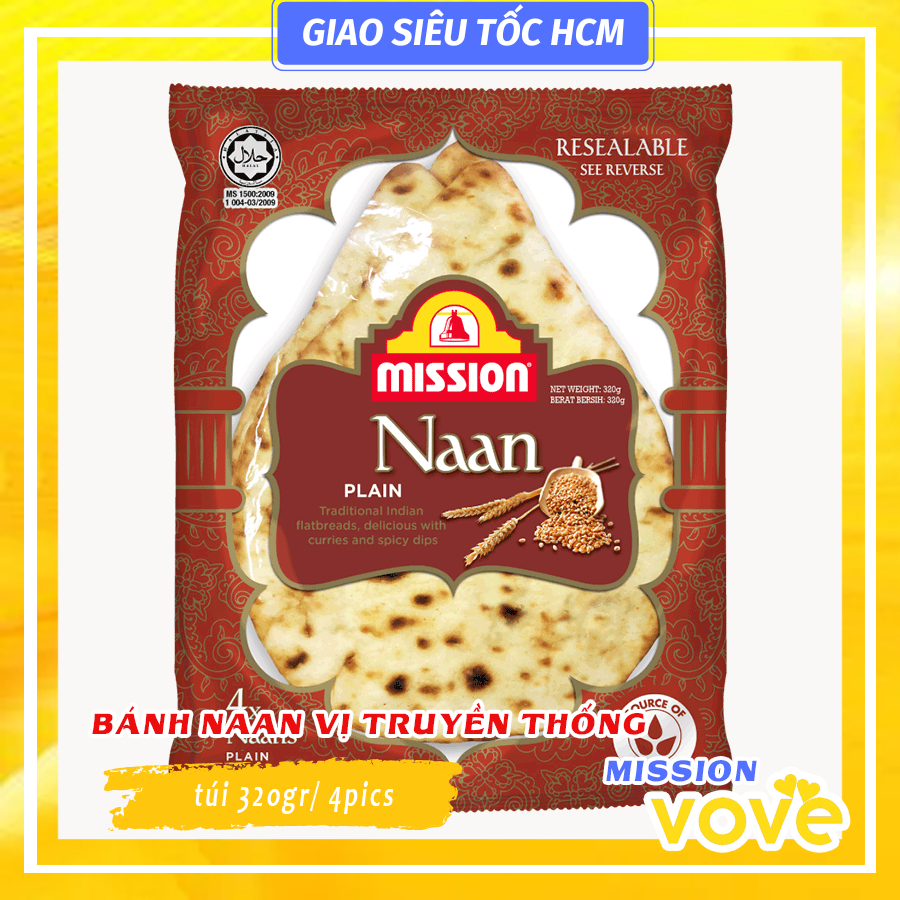 Mission Naan Plain Traditional Indian Naan Cake, 4pics, 320gr (package ...