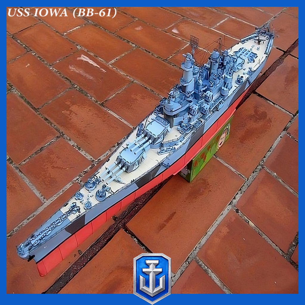 Paper model of US Navy battleship USS IOWA (BB - 61) - IOWA class ...