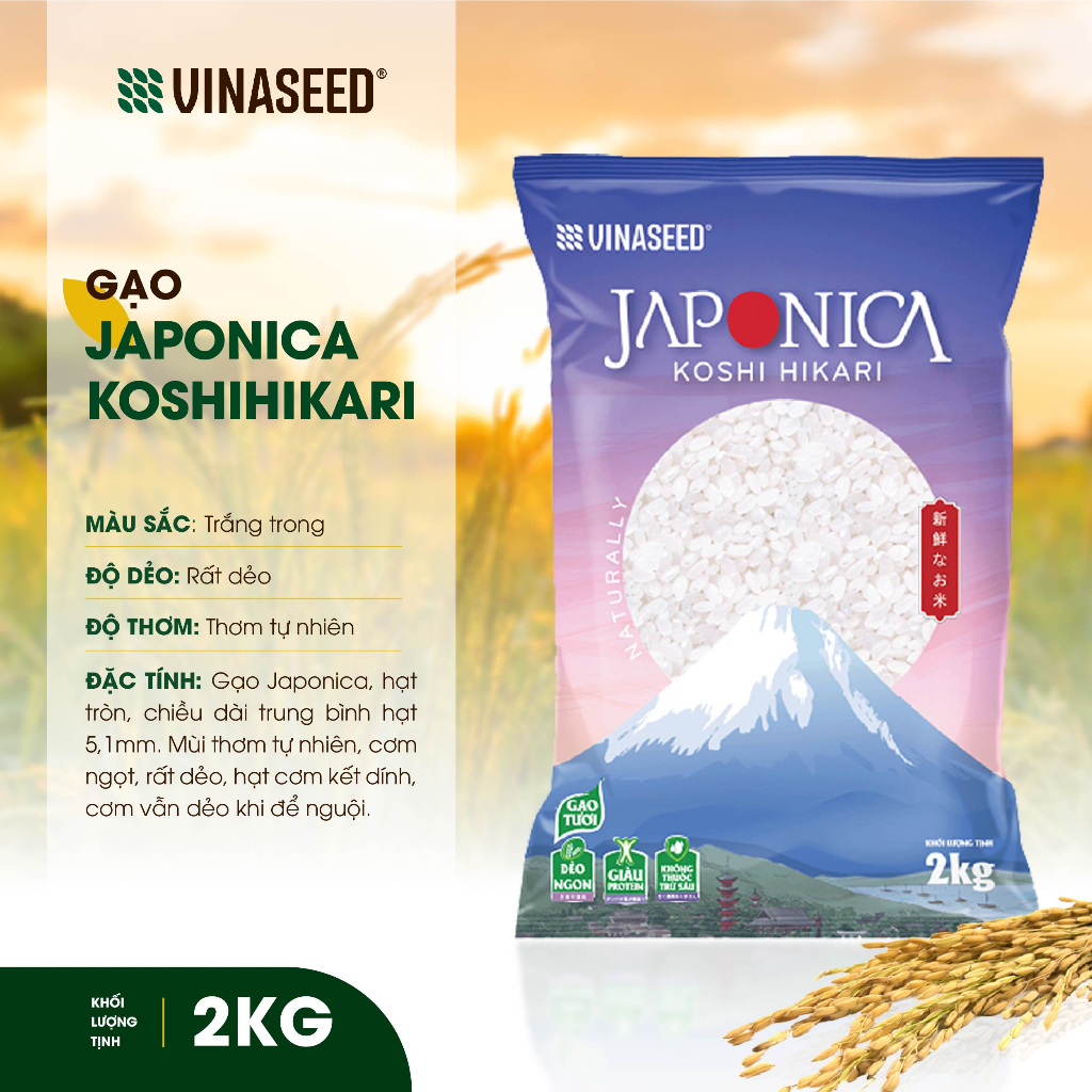 Japanese Rice Japonica Koshi Hakari 2kg Delicious Premium - Vinaseed ...