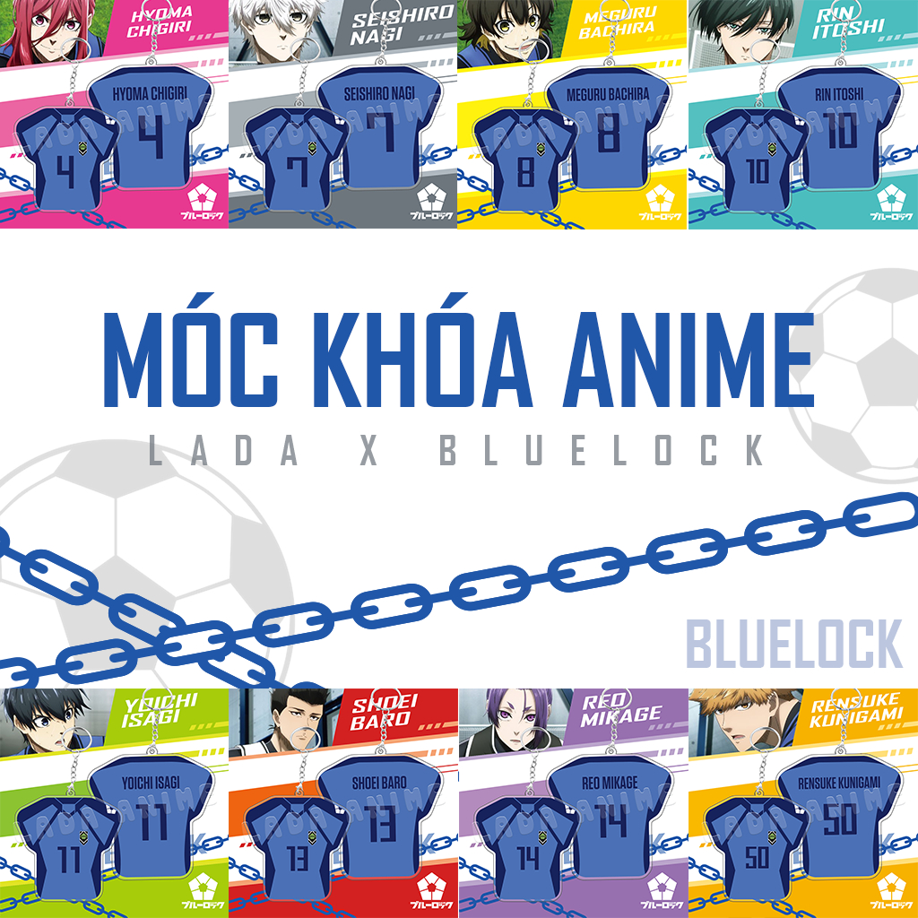 Bluelock Anime Soccer Anime Keychains In 2 Side, Cartoon Mica Keychains ...