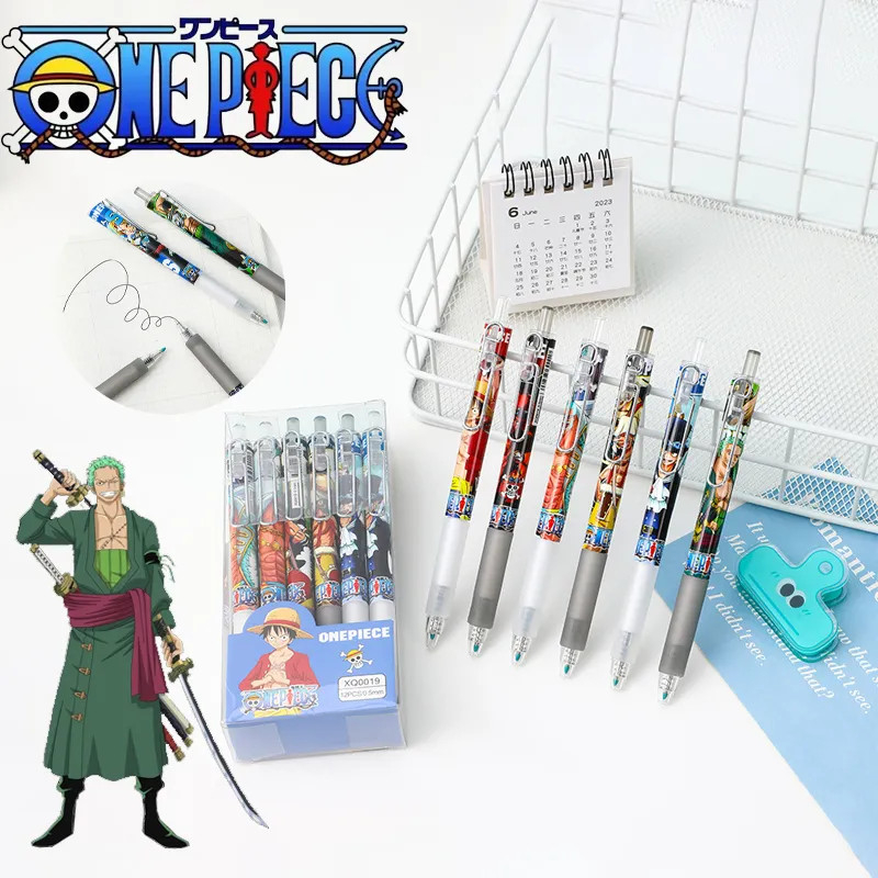 One Piece Gel Ballpoint Pen Luffy Zoro Nami Sanji Pirate King Black Ink ...
