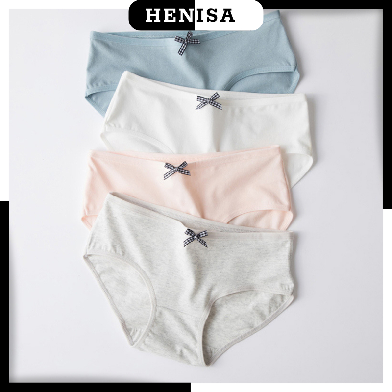 Henisa Super Stretch Cotton Women's Panties – Cute Bow Plain Women's ...