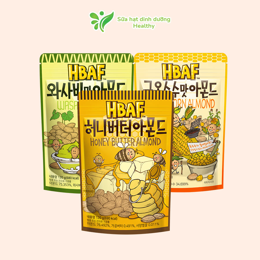 Korean HBAF Flavored Almonds (Pack 120g) | Shopee Philippines