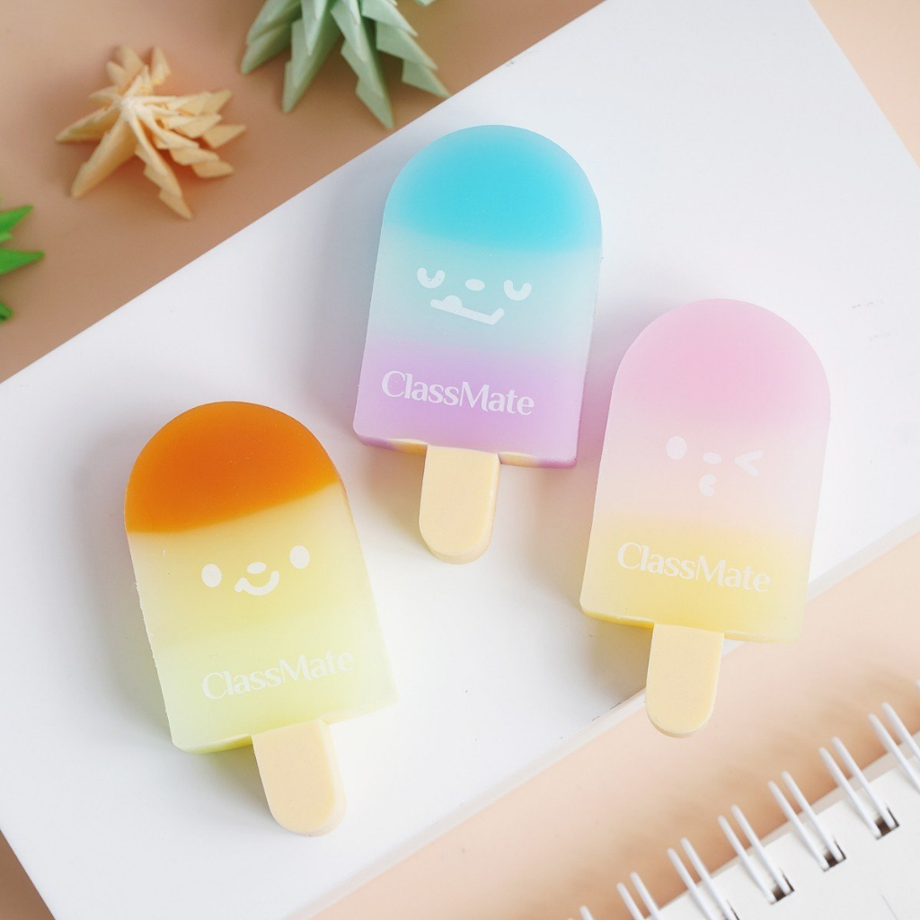 (3 Tablets) Classmate ER603 ice cream cone-shaped jelly eraser ...