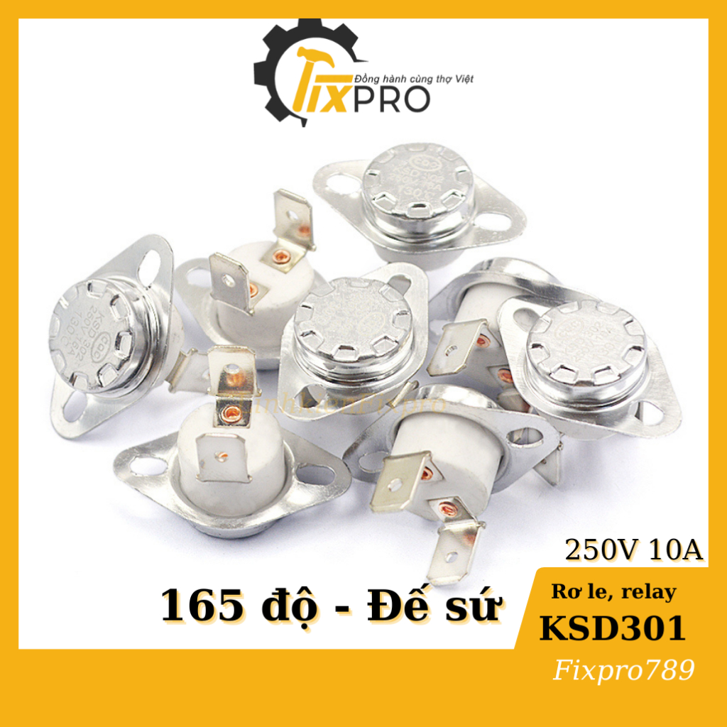 Thermal Relay 165 degrees 10A 250V KSD301 normally closed ceramic base ...